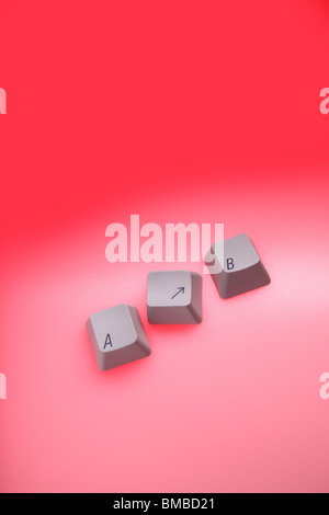 Red arrow keys on a computer keyboard. Navigation keys Stock Photo - Alamy