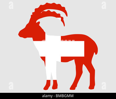 Flag of Switzerland with capricorn Stock Photo - Alamy