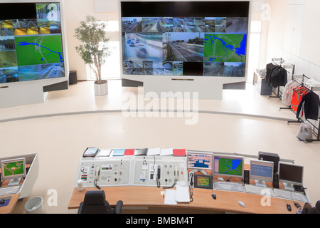 Motorway Control Room interior Stock Photo - Alamy