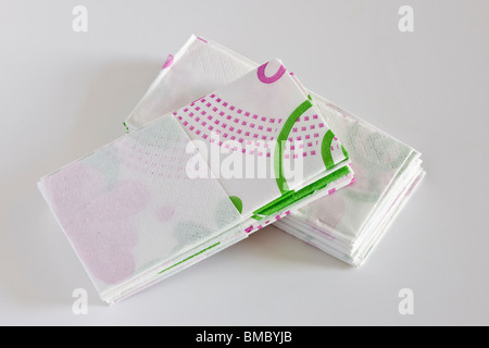 Pile of folded paper handkerchiefs Stock Photo - Alamy