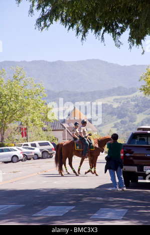 Mounted Police on horses, Solvang, California, USA Stock Photo - Alamy