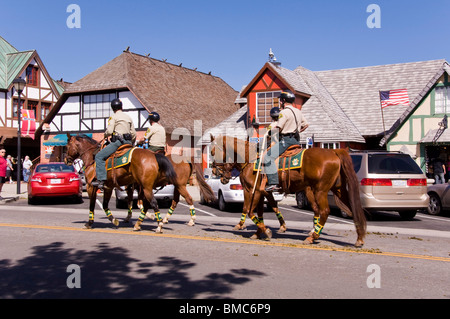 Mounted Police on horses, Solvang, California, USA Stock Photo - Alamy