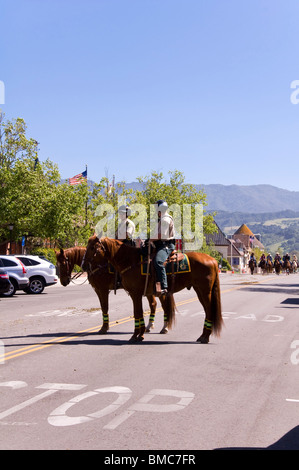 Mounted Police on horses, Solvang, California, USA Stock Photo - Alamy