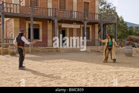 Cowboy shootout at Spaghetti Western film set, Oasys, Mini Hollywood ...