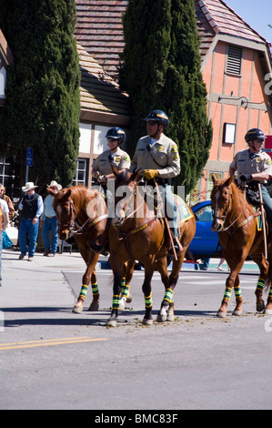 Mounted Police on horses, Solvang, California, USA Stock Photo - Alamy