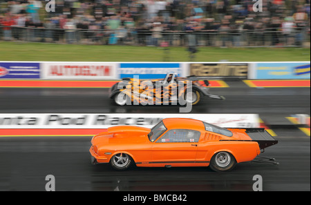 Super Gas drag racing at Santa Pod, driven by Jon Giles (Ford Willys ...