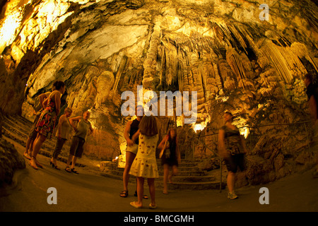 Arta Caves interior floodlit Canyamel Majorca Mallorca Spain Europe EU ...
