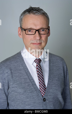 40 years nerd. Middle aged man is wearing glasses. Isolated Stock Photo ...