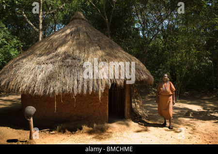 Traditional, tribal hut of Kenyan people, Nairobi, East Africa Stock ...