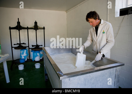 Farmer Jonathan Crump making traditional Single and Double Gloucester ...