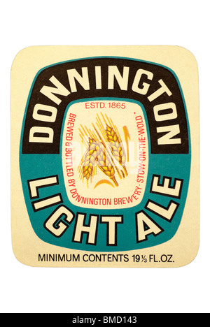 Donnington Light Ale beer bottle label - circa 1985-1987 Stock Photo ...
