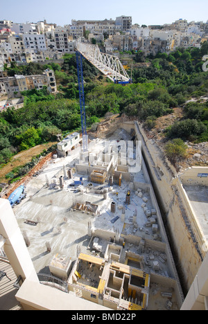 building site in st julians malta where new tower is built on top of ...
