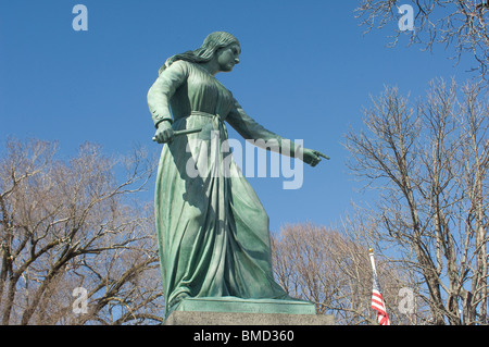 Hannah Duston statue in Haverhill, Massachusetts. Digital photograph ...