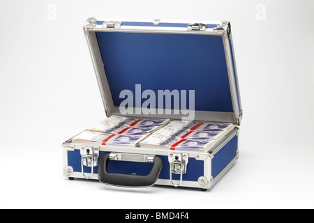 Twenty Pound Notes in Brief Case Stock Photo - Alamy