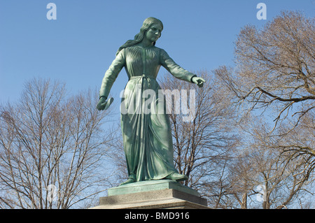 Hannah Duston statue in Haverhill, Massachusetts. Digital photograph ...