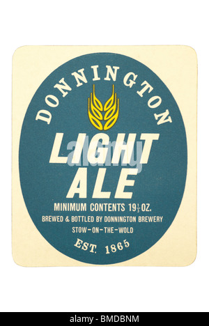 Donnington Light Ale beer bottle label - circa 1985-1987 Stock Photo ...