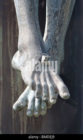 nailed feet of Jesus Christ on the Cross Stock Photo - Alamy