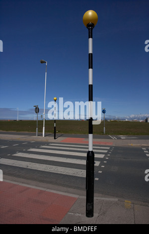 Belisha Beacon pedestrian road crossing in Cuckfield, Sussex, UK Stock ...