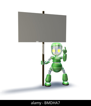 3d robot pointing up Stock Photo - Alamy