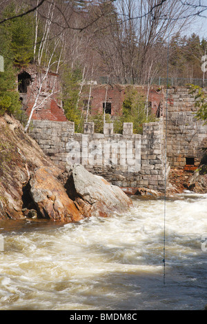 Remnants of the Mill at Livermore Falls along the Pemigewasset River in ...
