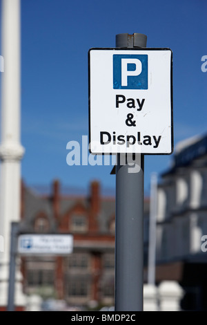 pay and display parking area sign in dublin city centre republic of ...