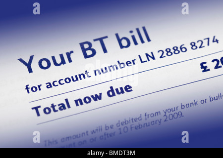 Bt telephone bill Stock Photo - Alamy
