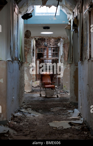 Dilapidated Hospital Chair in a Derelict Psychiatric Asylum Stock Photo ...
