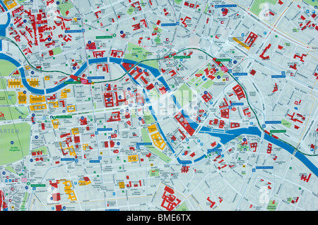 Close up of a map of Berlin city centre, Germany Stock Photo - Alamy