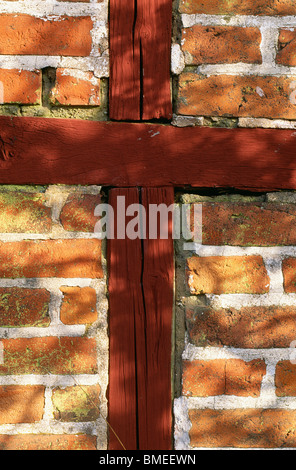 A vertical closeup of red brick wall pattern. Selected focus Stock ...