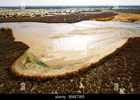 Hetian River runs dry, Moyu County, Hotan Prefecture, Xinjiang Uyghur ...