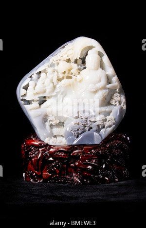 Exquisitely carved Hotan Jade art piece, Hotan City, Hotan Prefecture ...