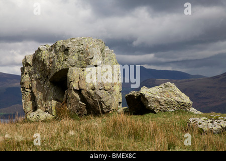 Glacial Erratic above Derwent Water Lake DIstrict Cumberland England ...