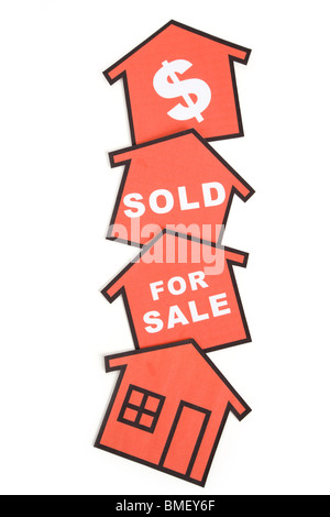 Red Sold For Sale Real Estate Sign in Front of House Stock Photo - Alamy