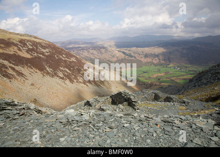 Rigghead Quarries Lake DIstrict Cumberland England hills trees rain ...