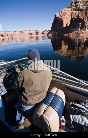 Boating on Lake Powell, AZ Stock Photo - Alamy