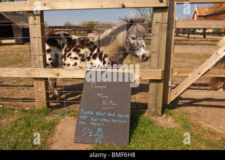 Animals may bite warning sign at zoo safari park Stock Photo - Alamy
