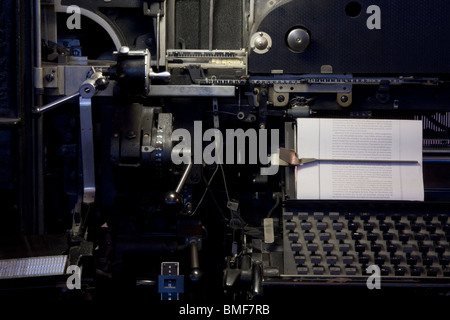Close Up Of Typesetting Linotype Machine, Imprint. Paper Mill Museum ...