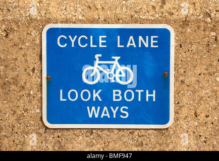 Cycle Lane sign Stock Photo - Alamy