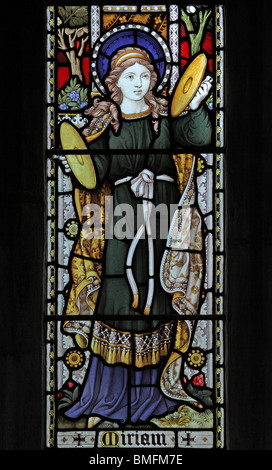 Stained Glass Window depicting Miriam the prophetess (l) and Saint ...