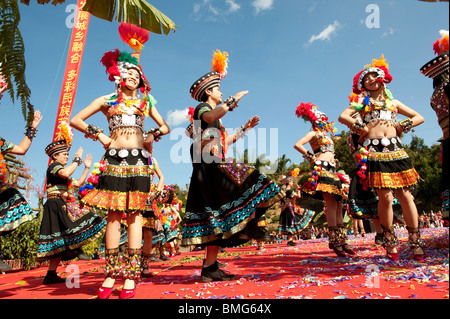 Woman of the Hani ethnic minority group wearing the traditional ...