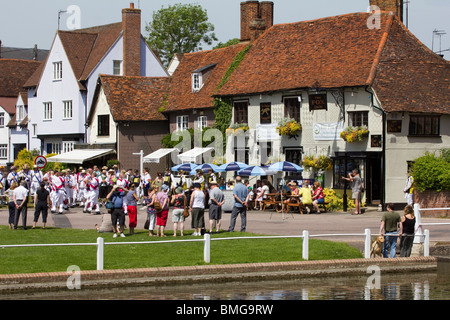 morris dancers at finchingfield village essex england Stock Photo - Alamy