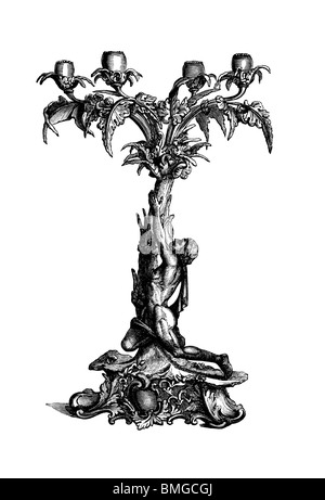 Black and white engraving Illustration of Prometheus chained and having ...