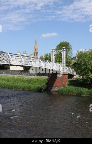 Suspension bridge over the River Tweed Peebles Scottish Borders ...