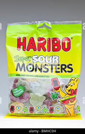 Bag of Haribo super sour monsters jelly sweets Stock Photo - Alamy