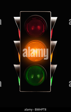 Amber traffic lights Stock Photo - Alamy