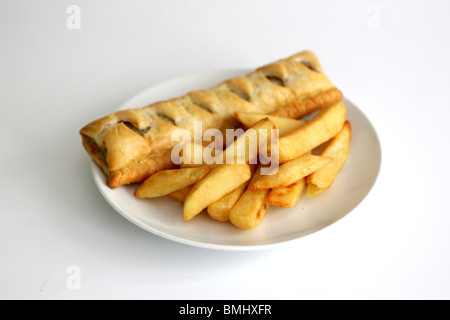 Jumbo Sausage & Chips Stock Photo - Alamy