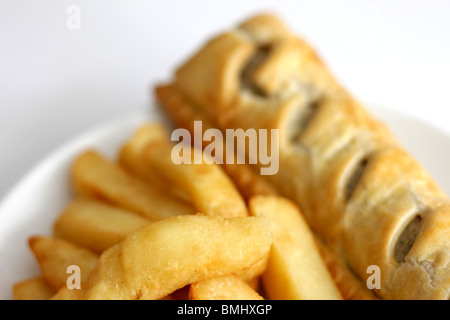 Jumbo Sausage & Chips Stock Photo: 28120311 - Alamy