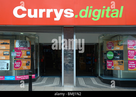 Currys electrical consumer goods store glass exterior facade with ...
