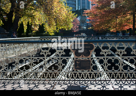 Plaque on the Hamish Hay bridge, at the approach to Christchurch Town ...