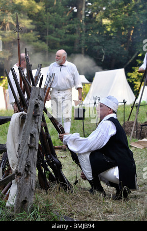 Stacked muskets - American Revolutionary War (1770's) era reenactment ...